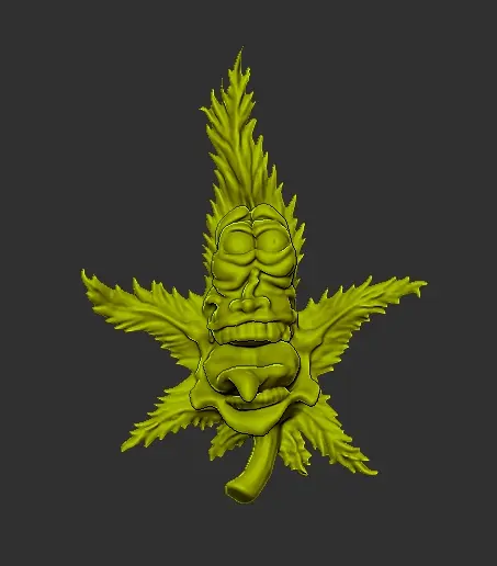🤵 WEED LEAF MARIJUANA・ STL File for 3D printing・Cults