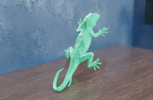 🦎 Low Poly Lizard・ STL File for 3D printing・Cults