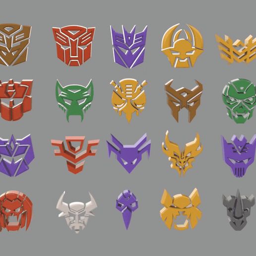 🤖 Transformers Insignia pack of 20・ STL File for ・Cults