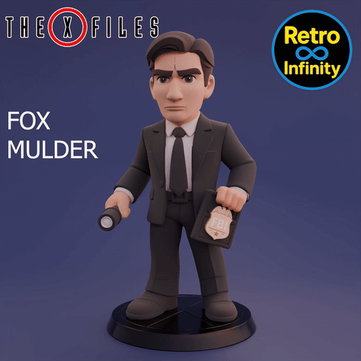 🦊 Fox Mulder - The X-Files 3D figure Retro Infinity style (90mm ...
