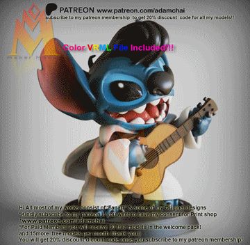 🎨 Elvis Stitch-Lilo & Stitch- (VRML Color file Included!!)- Classic ...