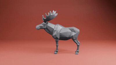 👾 Low Poly Moose – 3D Printable Stylized Animal Model V2・ STL File for ...