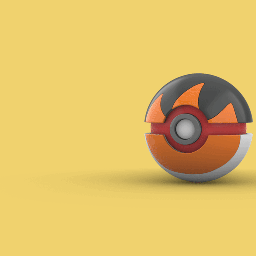🐉 Pokeball Blaze Ball・ STL File for 3D printing・Cults