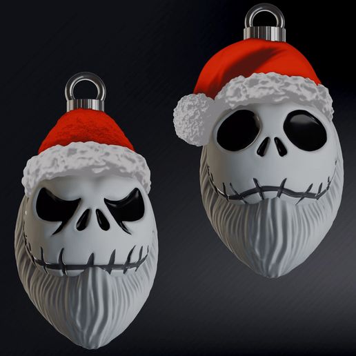 Jack Skellington As Santa Claus, Christmas Sphere Ornament, 2 Versions ...