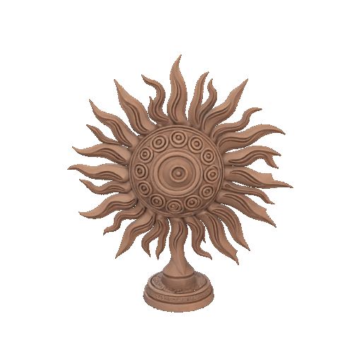 ☀️ Carved Sun Disc Sculpture・ STL File for 3D printing・Cults