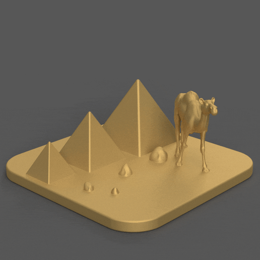 🐪 Camel and Pyramids Diorama STL – Egypt Gift 3D Print・Бесплатный STL ...