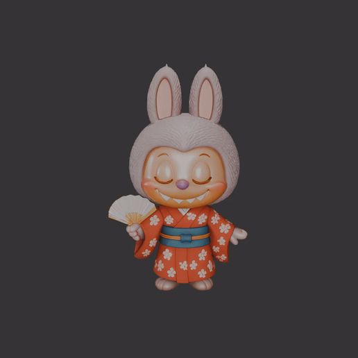 👘 Chinese Labubu in Kimono – STL and GLB File for 3D Printing – Cute ...
