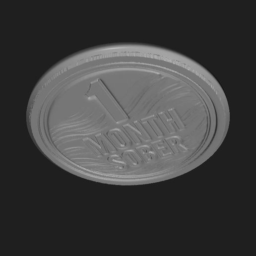 🪙 ONE MONTH SOBER COIN TOKEN WALL ART・ STL File for 3D printing・Cults