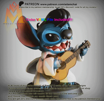 🎨 Elvis Stitch-Lilo & Stitch- (VRML Color file Included!!)- Classic ...