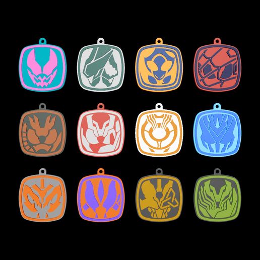 STL file Pack 24 Llaveros Kamen Rider Revice Logos 🗝️ ・3D printing ...
