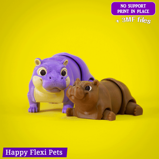 🦛 Hippo the flexi articulated toy・ 3D File for 3D printing・Cults