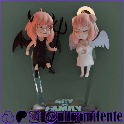👼 ANYA DEMON ANGEL DIORAMA - SPY FAMILY・ 3D File for 3D printing・Cults