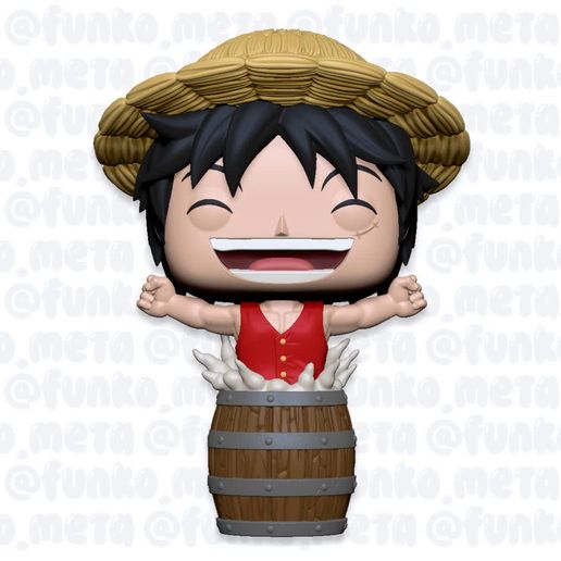 💬 One Piece Luffy barril primera aparición funko POP fanart ~digital ...