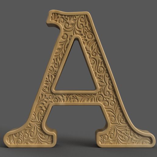 📁 Elegant Letter A 3D Model – Decorative Alphabet STL File・ STL File ...