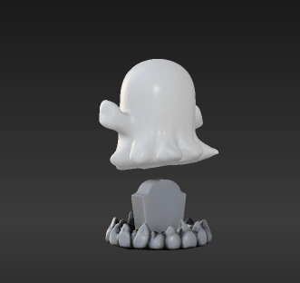 👻 Adorable Ghost Figurine Floating Over Gravestone – 3D Printable・ STL ...