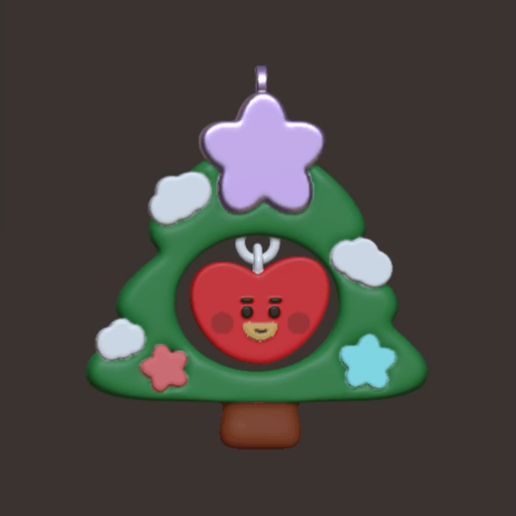 🎄 BT21 TATA - ARTICULATED CHRISTMAS ORNAMENTS・ STL File for 3D printing ...