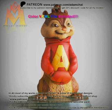 🎨 Alvin-Alvin and the Chipmunks (VRML color file is included) -Classic ...