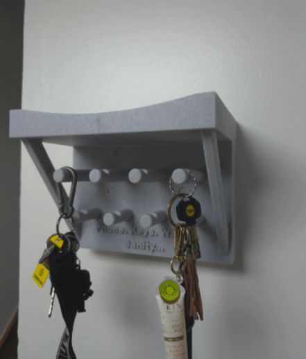 🔑 Wall Mounted Key Hanger With Tray・Free STL File for 3D printing・Cults