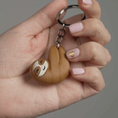 🦥 Cute Hanging Sloth Keychain・ STL File for 3D printing・Cults