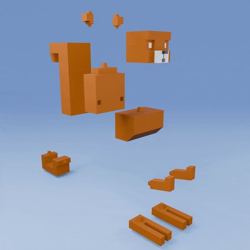 STL file minecraft squirrel low poly 🎁 ・Template to download and 3D ...