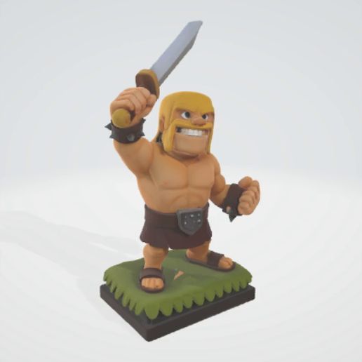 🎲 Clash of Clans Barbarian – 3D Printable Figurine・Free STL File for 3D ...