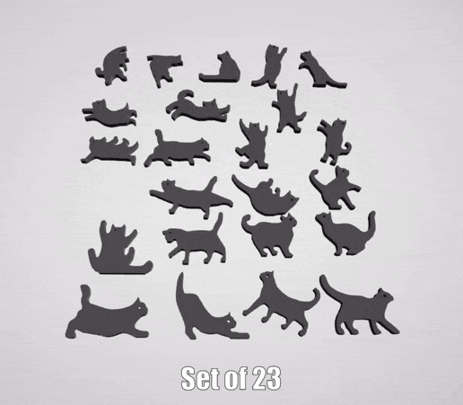 STL file Cats keychains set of 23 - Lasercut and 3d printer ready 🖨️ ...