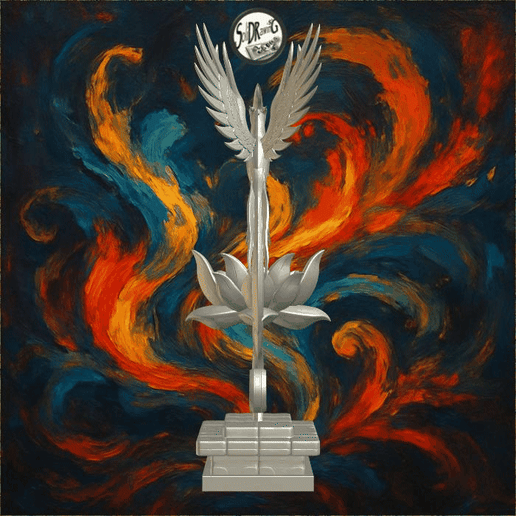 🦅 Phoenix Bird Rising From Lotus – SoliDRawinGs SG2105・Free STL File ...