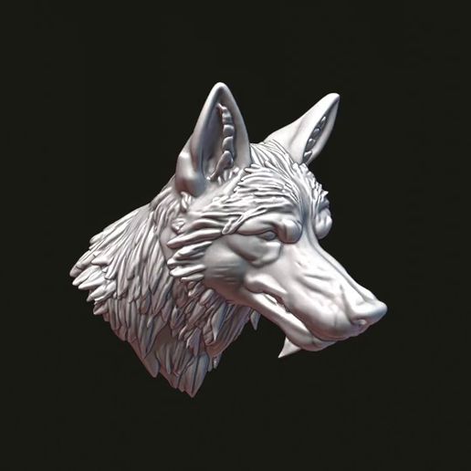 🐺 Wolf Sculpture Bust - 3D STL Printable・ archivo STL para Impresión 3D・Cults