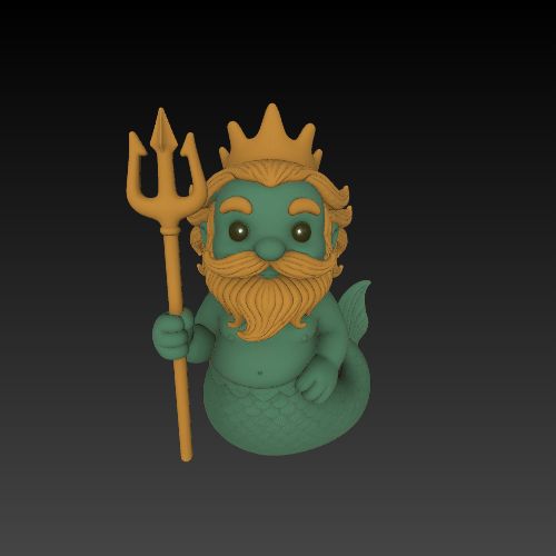 🔱 Poseidon Figurine | 3D Printable Chibi Sea God with Trident・ STL File ...