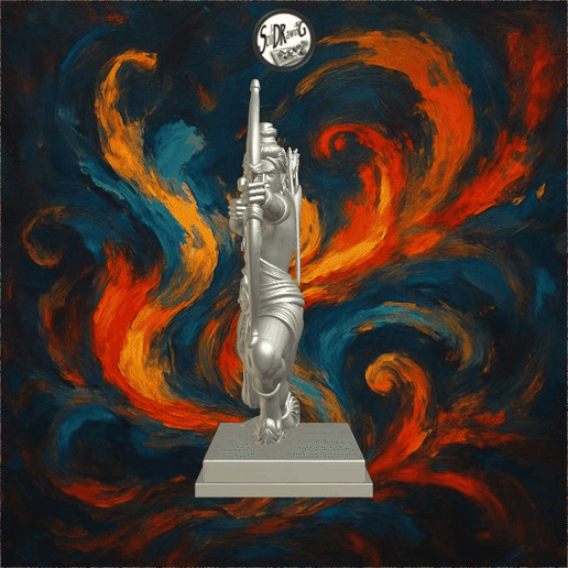 🏹 Mythical Archer Aiming Bow In Mid Air – SoliDRawinGs SG2148・ STL File ...