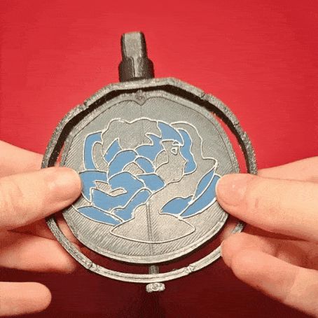 STL file Arcane blue rose necklace 🌹 ・3D printing idea to download・Cults