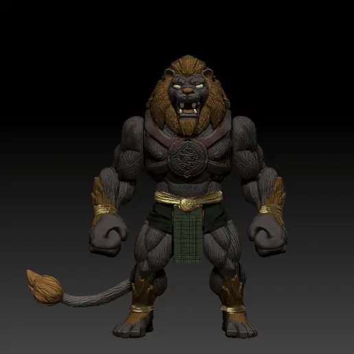 🦁 Classic Lion-Man Vintage-Style Action Figure (4.75") for 3D Printing ...