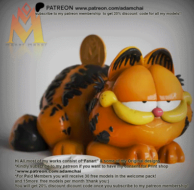 ⬇️ Garfield Lying down Pose PiggyBank Version -Classic Cartoon ...