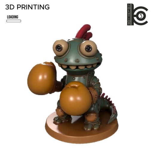 🦖 Wide-Eyed Dino Boxer・ STL File for 3D printing・Cults