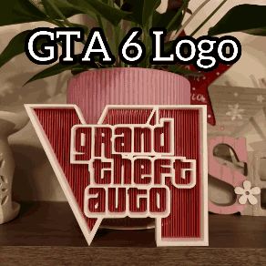 🎲 GTA 6 Logo – 3D Solid Engraved Style・ STL File for 3D printing・Cults