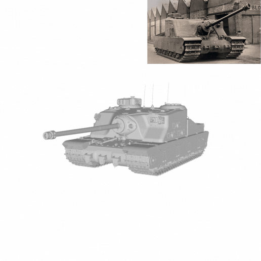 🪖 Tank "A39 Tortuga".・ STL File for ・Cults