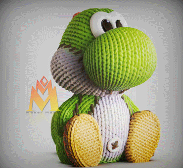 🗿 Yoshi Wool Knit Version-Sitting Pose- game mascot -Fanart・ STL File ...