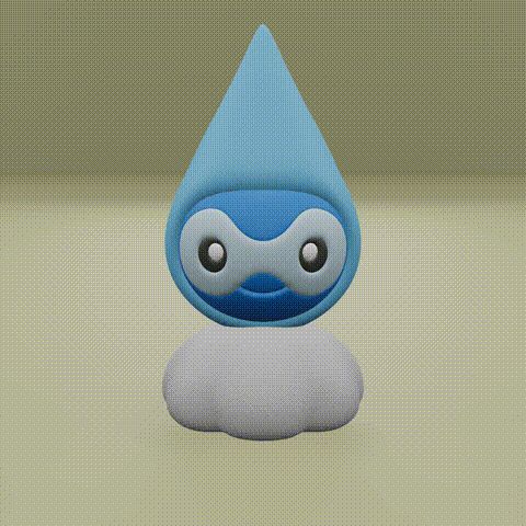 STL file Pokemon No. 351 Castform Rainy Form 🐉 ・3D print object to ...