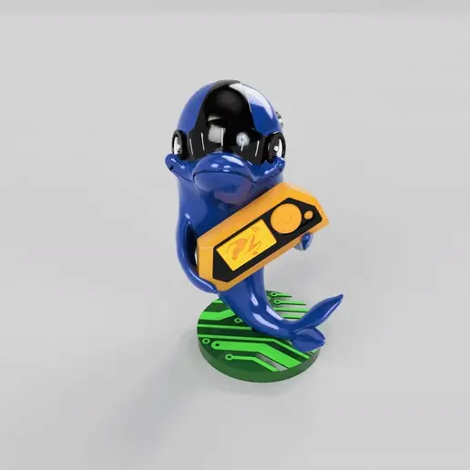 🐬 Flipper Zero Doplhin Toy [stand for Flipper]・ 3D File for ・Cults