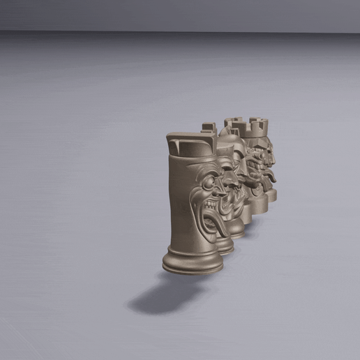 ♟️ Tiki Chess Set・ STL File for 3D printing・Cults