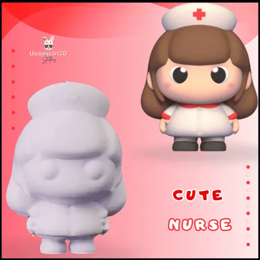 🎁 Cute Nurse・ 3D File for 3D printing・Cults