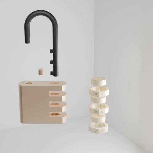 🧞‍♂️ combination padlock・ STL File for 3D printing・Cults