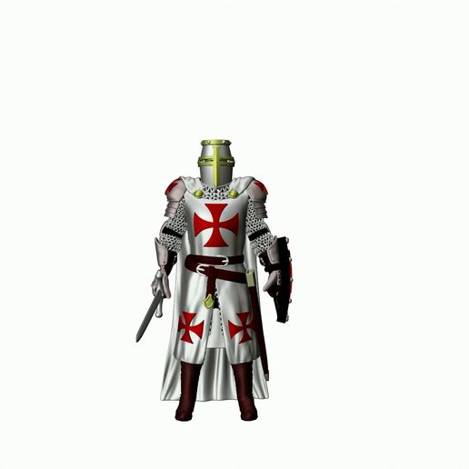 STL file Knights Templar Crusader 3 🏰 ・3D printable model to download・Cults