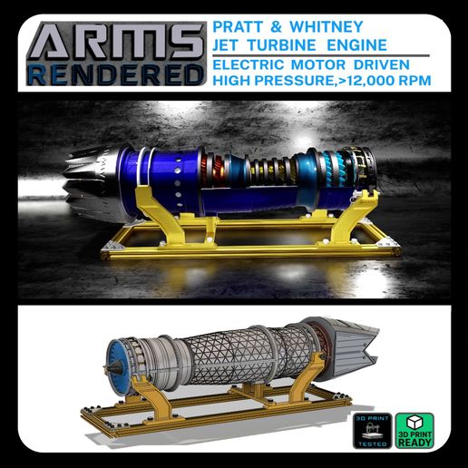 ️PRATT & WHITNEY F135/F119, Turbine Jet Engine (Electric Motor Driven ...