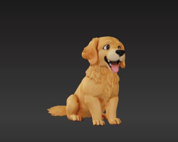 🐕 Happy Dog STL – Detailed Sitting Retriever Model・ STL File for 3D ...