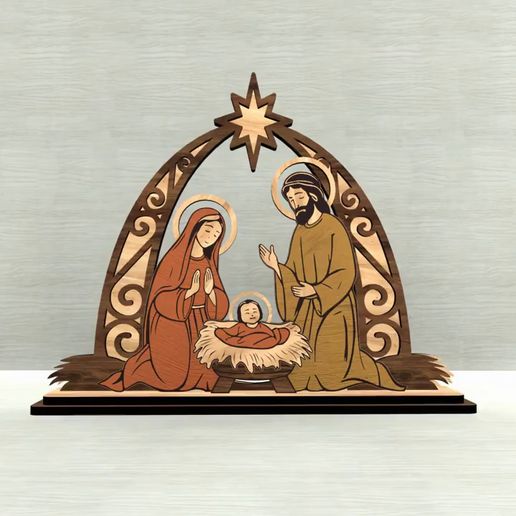 Nativity Scene Laser Cut Files — Holy Family Christmas Decoration・ 3D ...