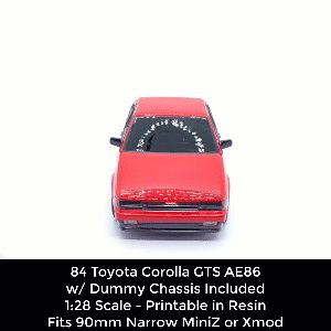 🐚 1:28 Scale 84 Corolla GTS AE86 Body Shell w/ Dummy Chassis (Xmod and ...