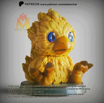 👾 Chocobo Chibi_Sitting Pose-Final Fantasy-Game Characters Fanart・ STL ...