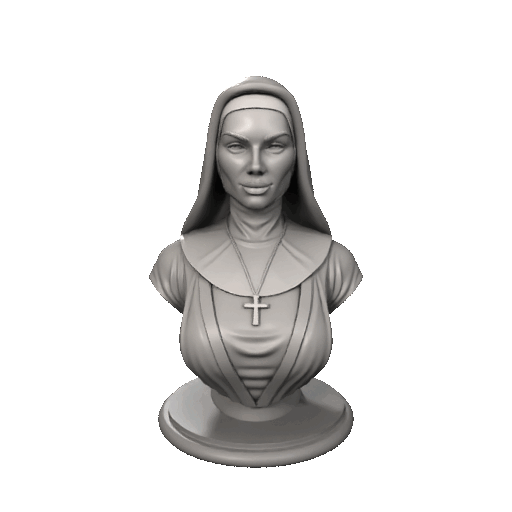 👤 Enigmatic Veiled Nun Bust 3D Model –・ STL File for 3D printing・Cults