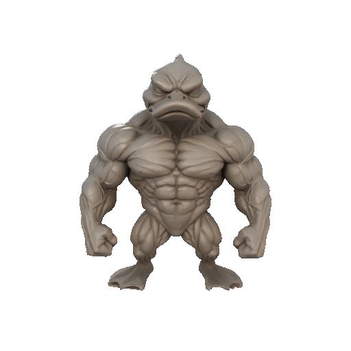 🦆 Muscular Duck Sculpture・ STL File for 3D printing・Cults